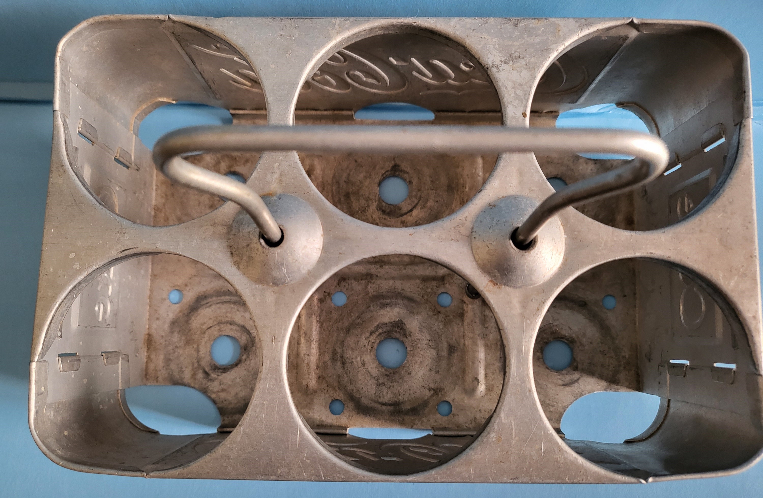 Vintage Aluminum Coca Cola 6 Bottle Carrier Metal Carton Six Pack ...