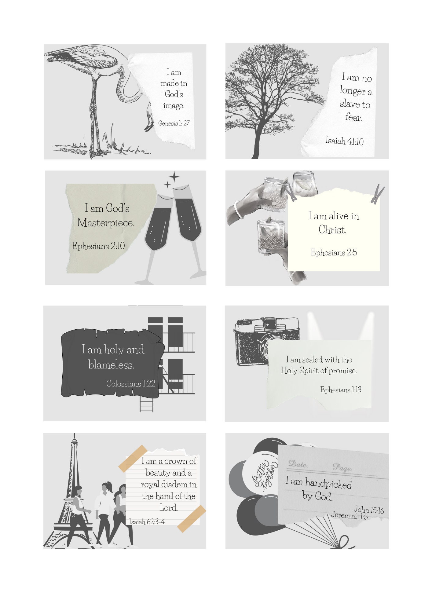 50 I Am: Biblical Affirmation Cards | Grey | Scripture | Family ...