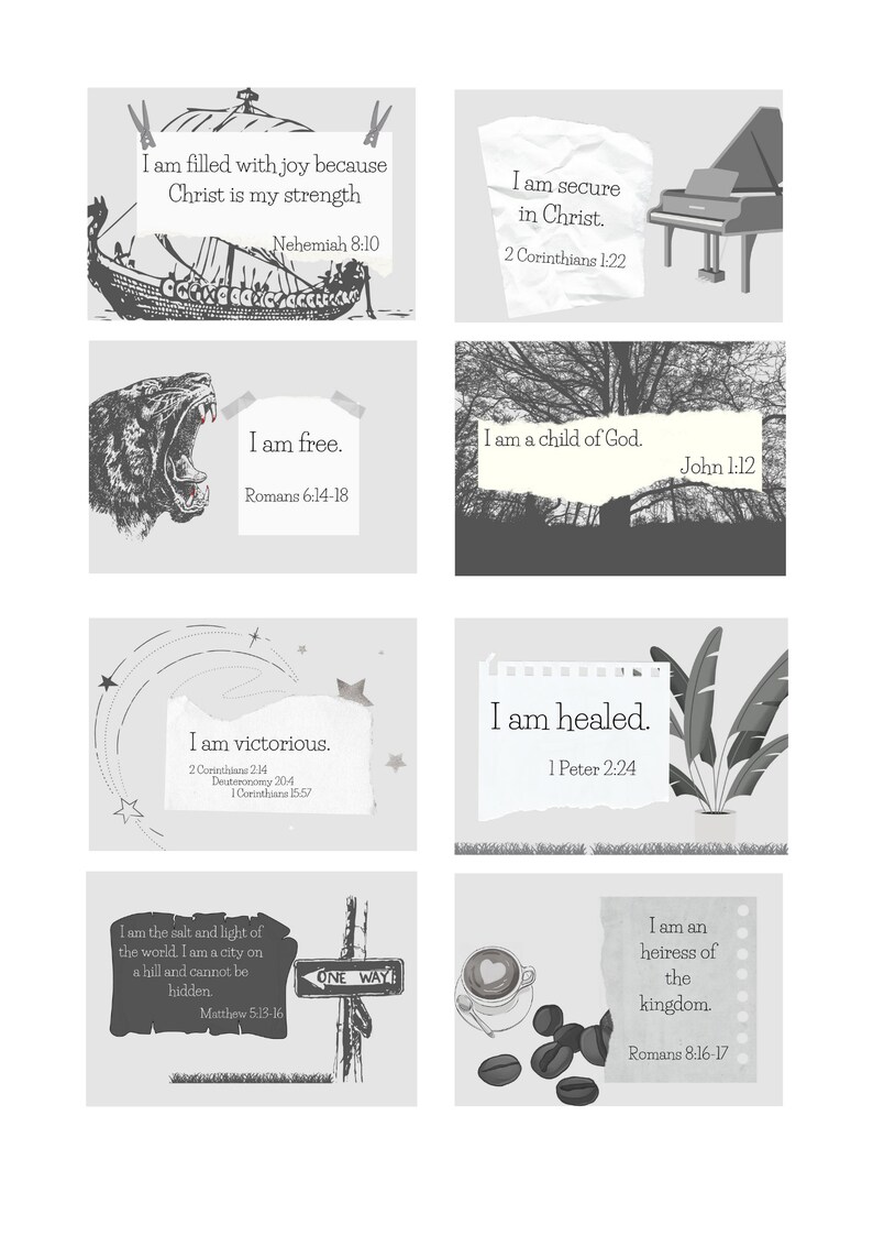50 I Am: Biblical Affirmation Cards | Grey | Scripture | Family ...
