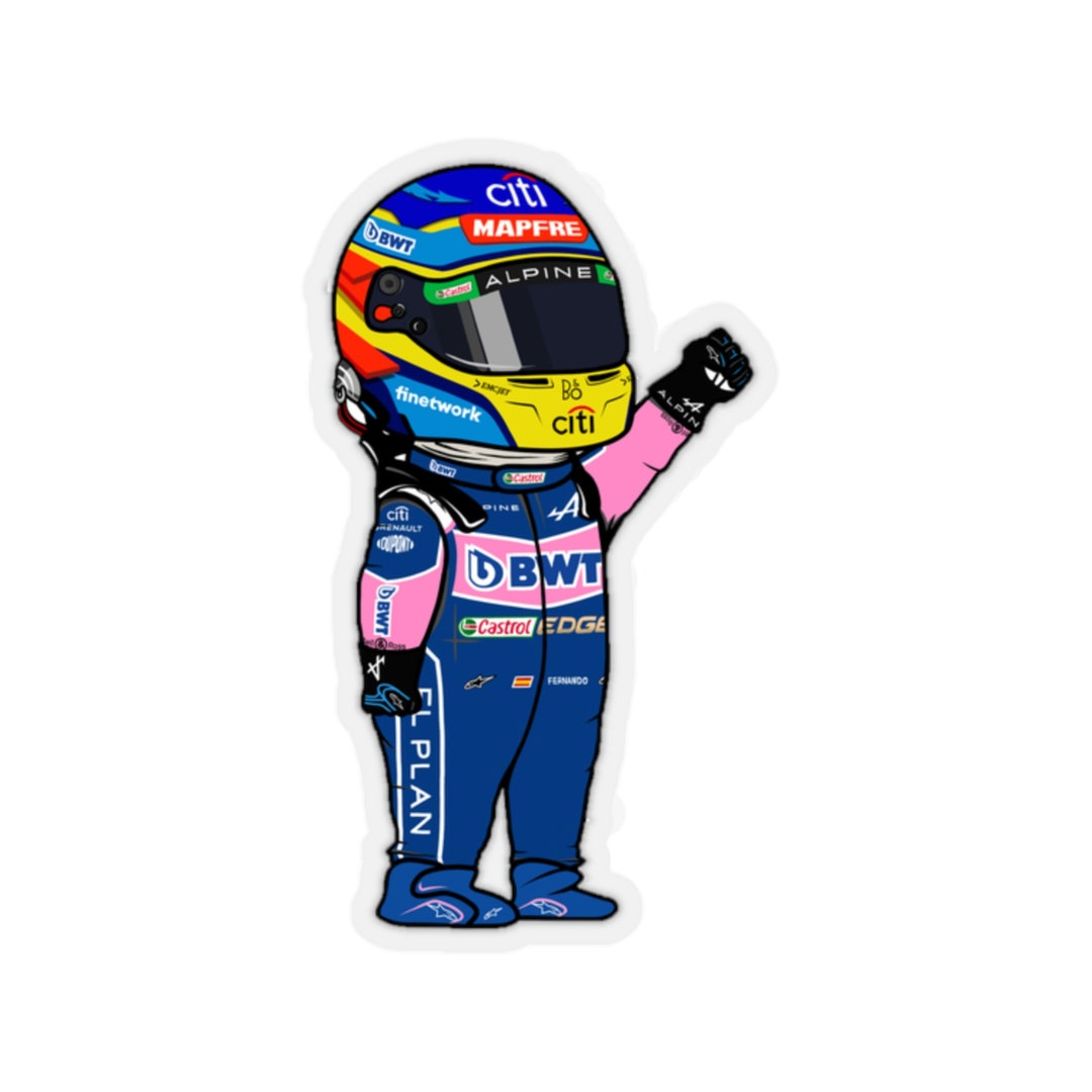 Fernando Alonso Cartoon Sticker 2x2 - Etsy