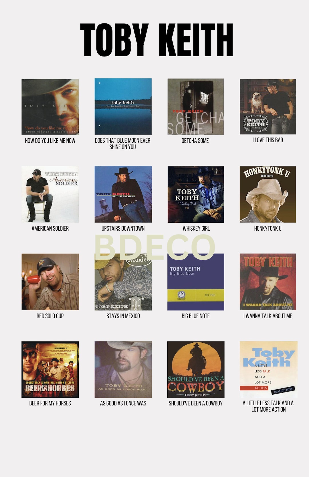 Toby Kieth Greatest Hits - Etsy