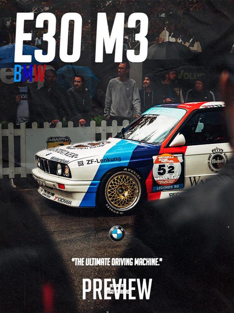 BMW E30 M3 RACE CAR Poster - Etsy