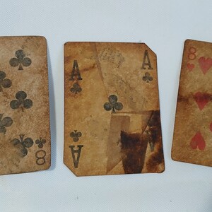 Grungy, Distressed Playing Cards X2 Decoupaged With Used Coffee Filters ...
