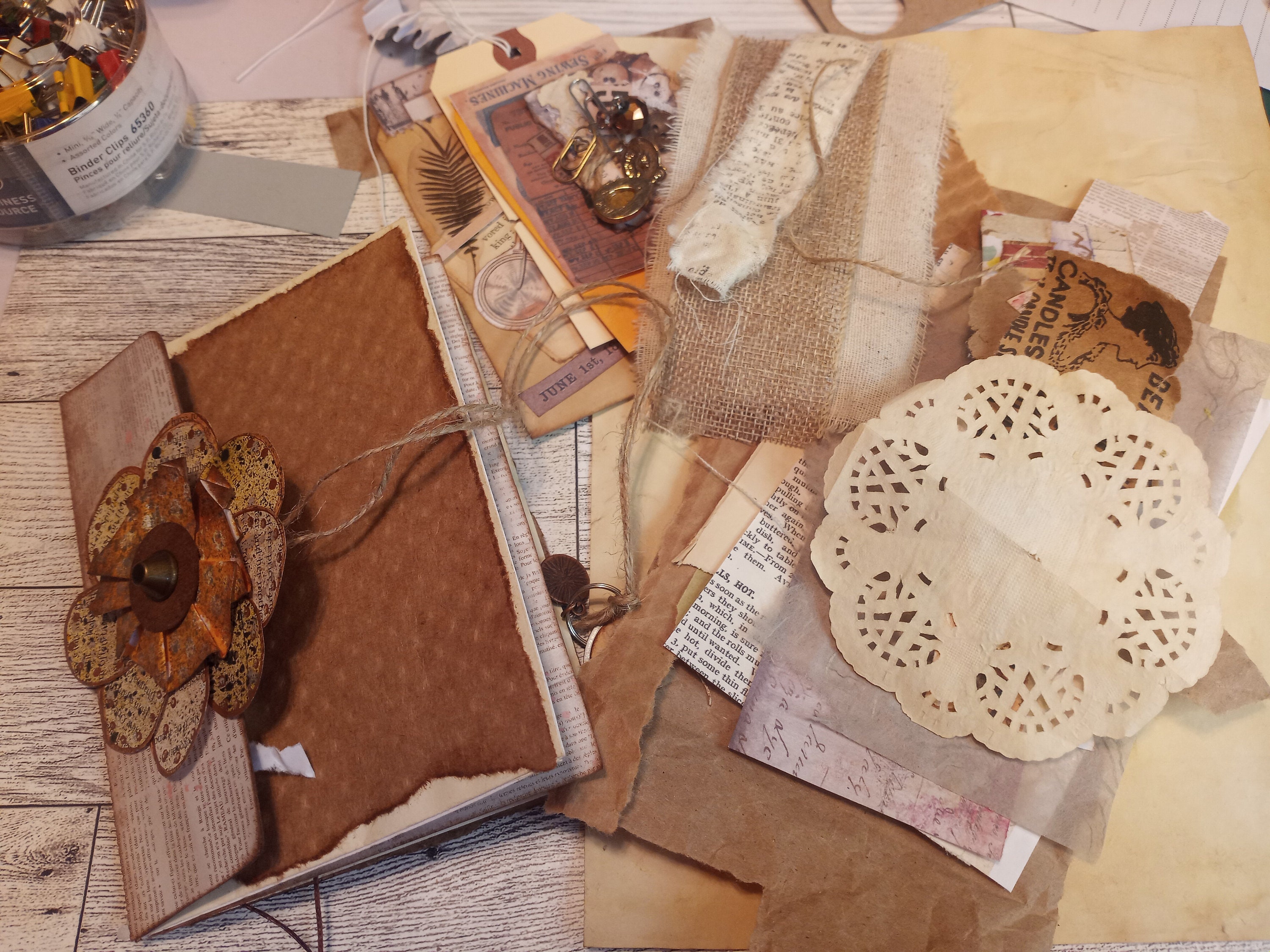 Handmade Blank Vintage Junk Journal With a Bag FULL of - Etsy