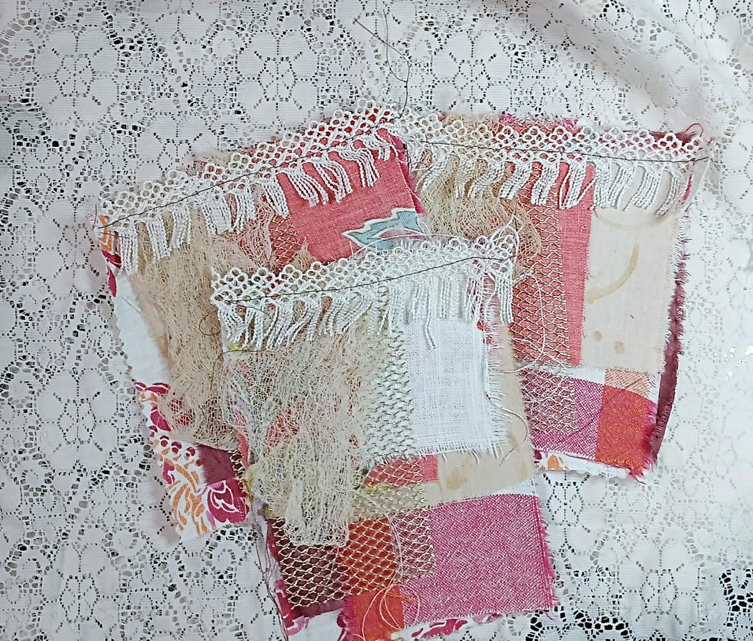 Fabric Swatches, 9 Pieces, Tea Dye, Cheese Cloth, Gold Mesh, Great for ...