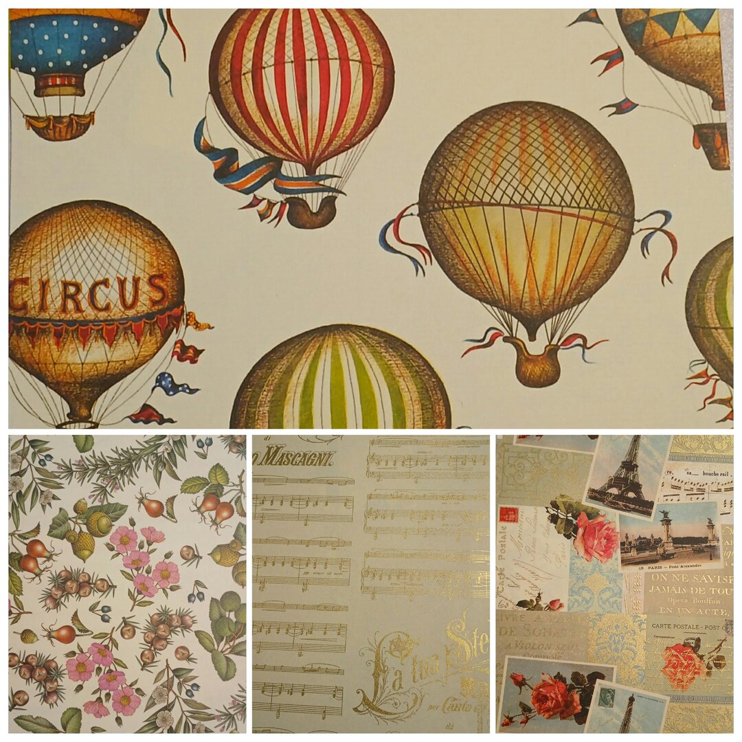 Variety Pack # 3 of Italian Florentine Papers, 4 Patterns, 4 - 10 X 7 ...