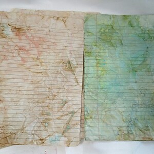 3 Folios of Distress Ink, Lined, Crinkled, Tea Dyed, Papers With Aged ...
