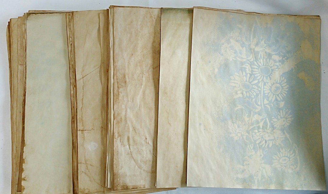 10 Sheets Tea Dyed Papers With Some Coloring, Variety of Markings ...