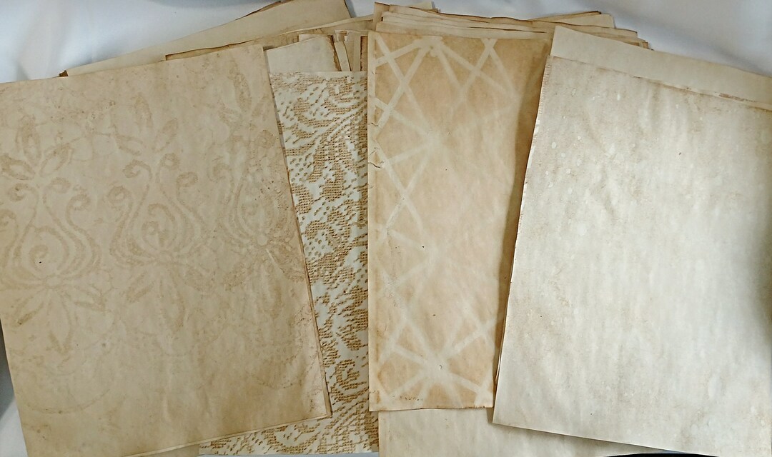 10 Sheets Tea Dyed Papers, Variety of Markings, Variety of Styles ...