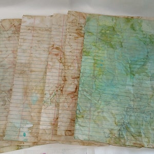 3 Folios of Distress Ink, Lined, Crinkled, Tea Dyed, Papers With Aged ...