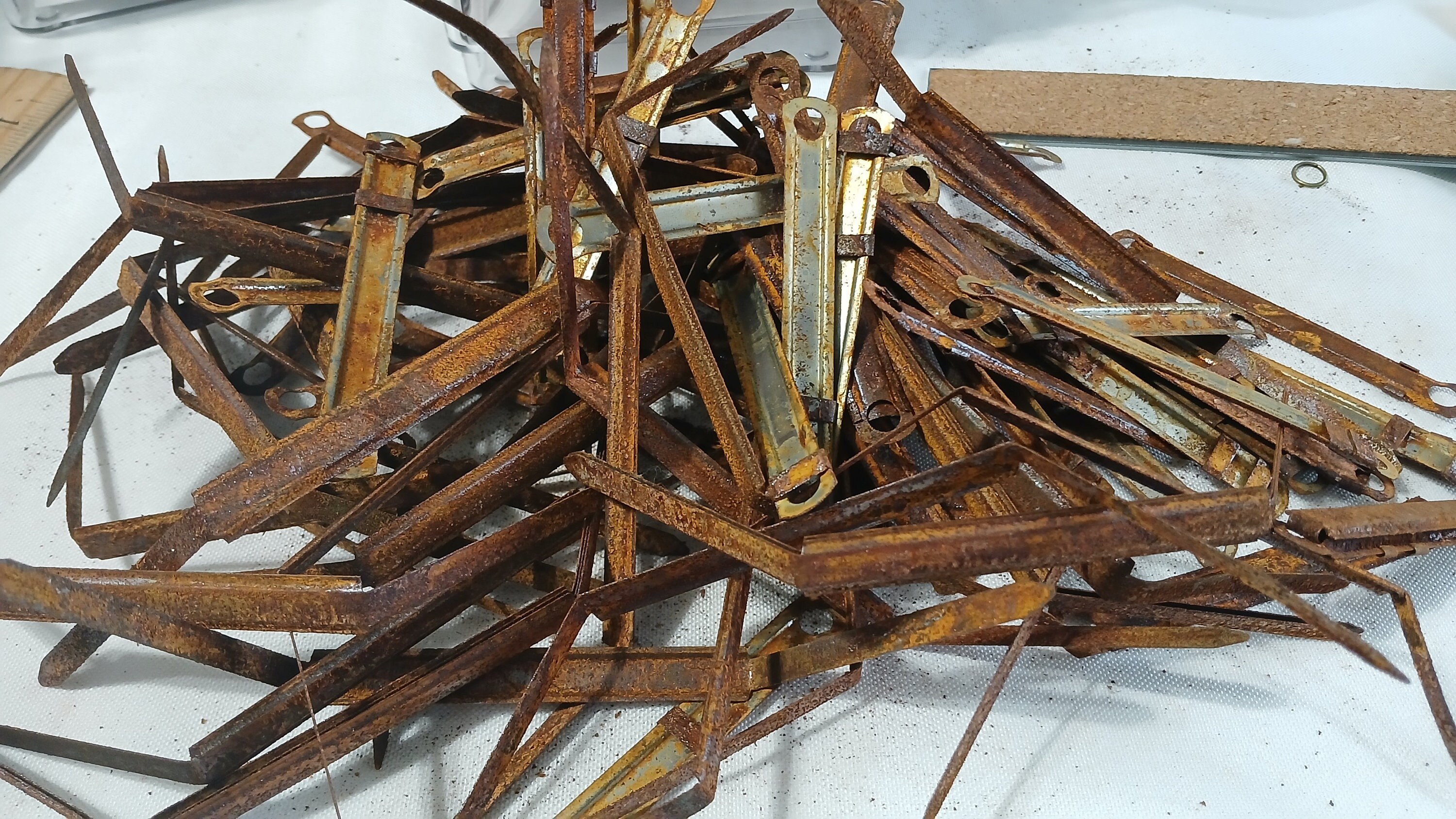 Set of 5 Rusted Metal Prong Fasteners, Great for Grungy Ephemera ...