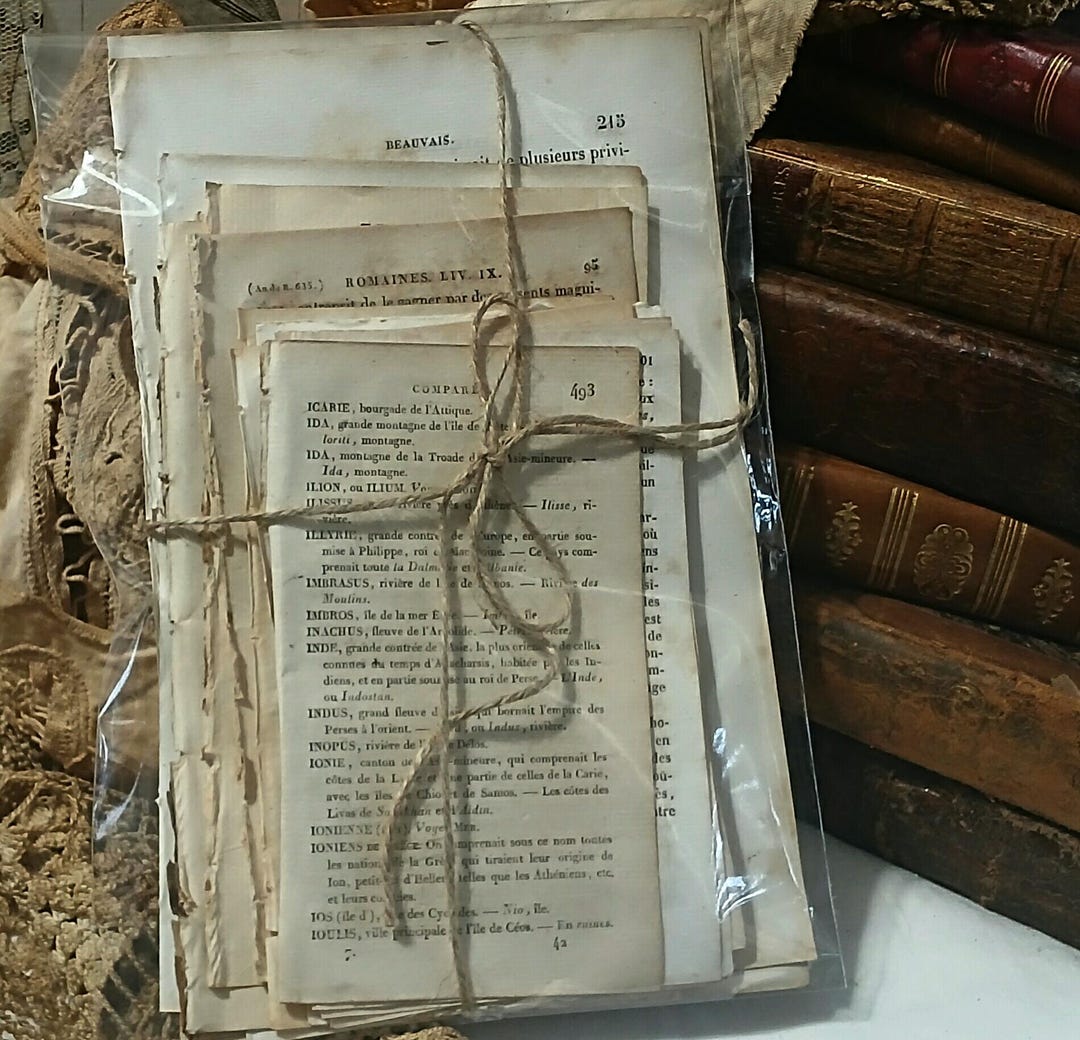 30 Pages Rag Paper, 1600's - 1800's French Rag Paper, From 15 Different ...