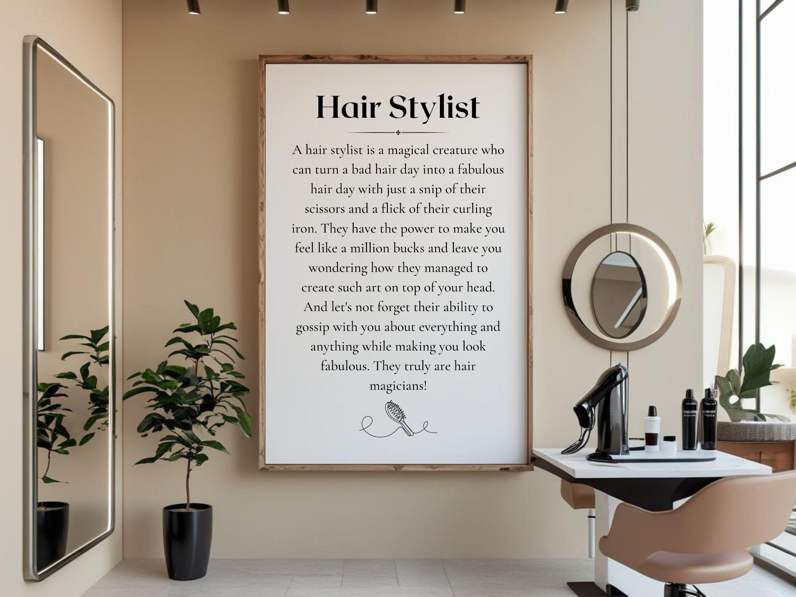 Hair Stylist Definition Print, Hairdresser Gift for Women, Cosmetology ...
