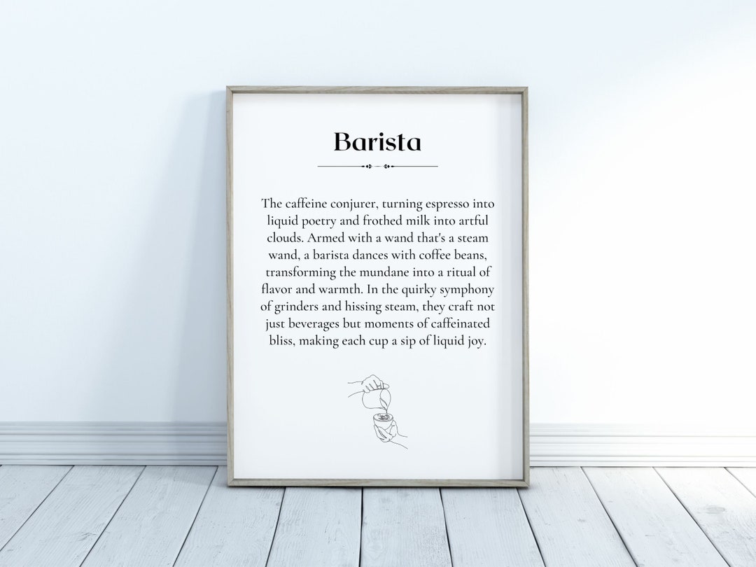 Barista Definition Printable Art, Digital Download for Coffee ...