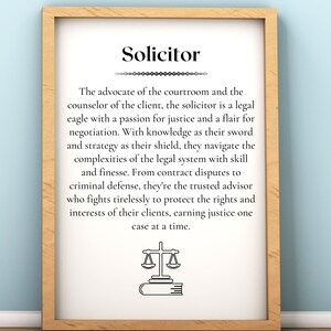 Solicitor Definition Printable, Legal Profession Gift, Motivational Art ...