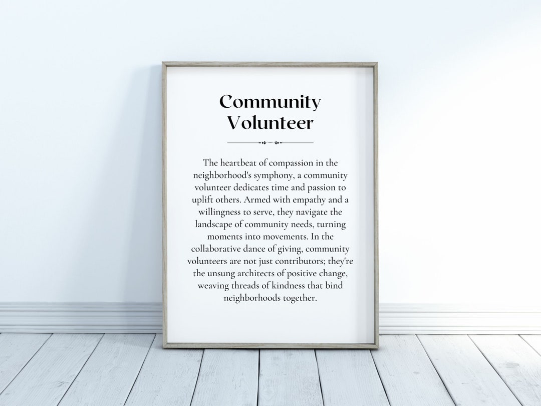 Community Volunteer Definition Printable | Thoughtful Wall Art ...