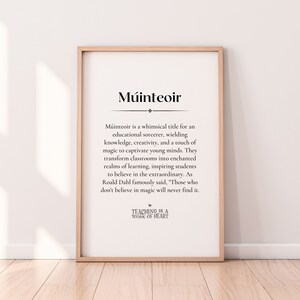 Muinteoir Definition Printable | Teacher Gift | Irish Teacher ...