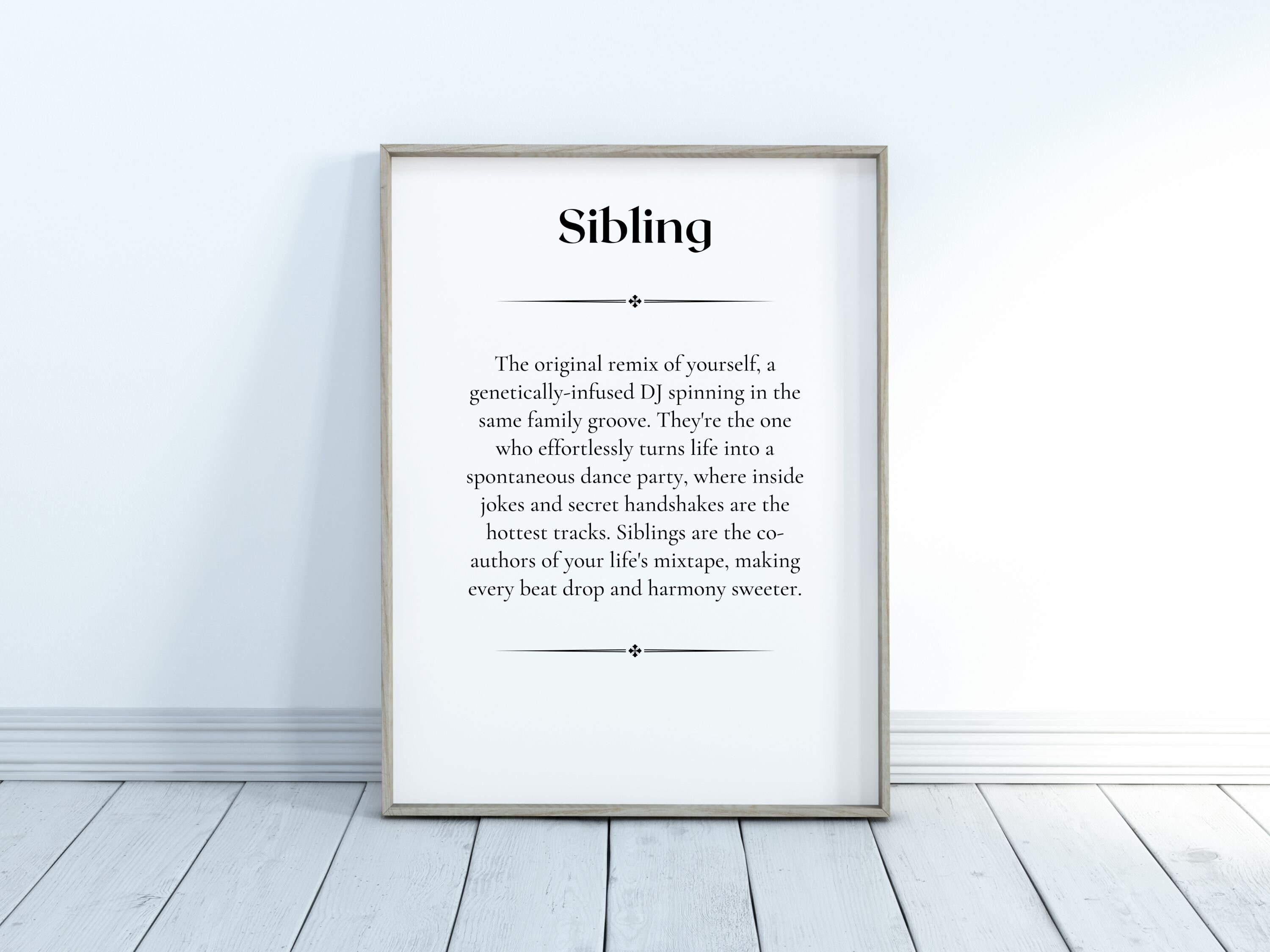 Sibling Definition Printable Family Wall Art Brother - Etsy