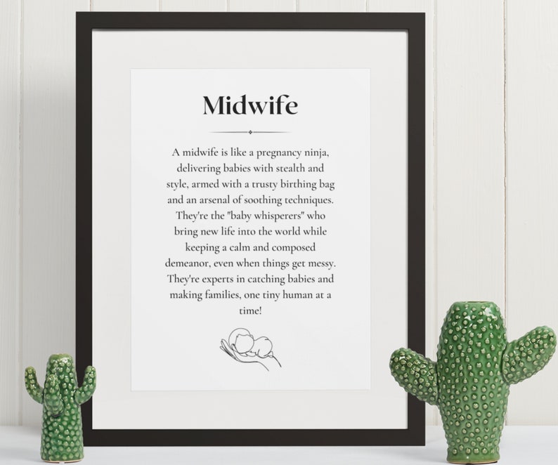 Midwife Definition Printable | Student Midwife Gift | Student Midwife ...