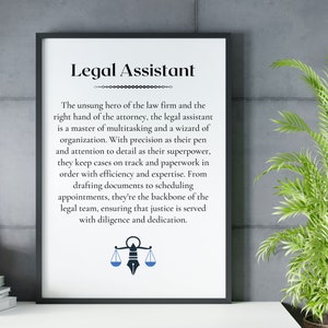 Legal Assistant Digital Download | Law Office Decor | Instant Wall Art ...