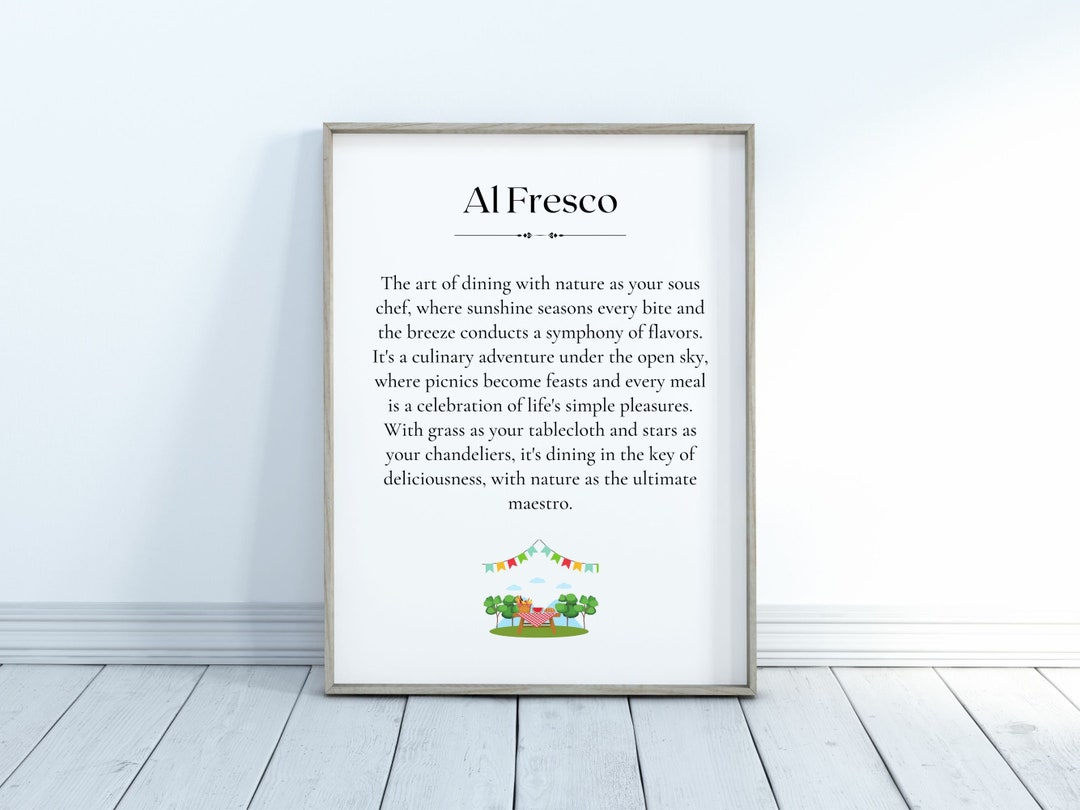 Al Fresco Definition Printable Wall Art - Outdoor Dining Decor ...