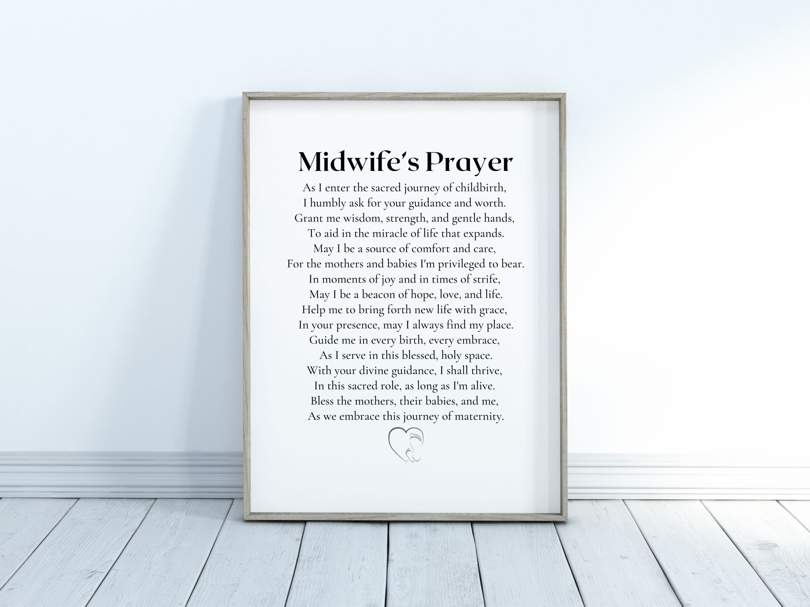 Heartfelt Midwife's Prayer Printable - Unique Digital Download for Home ...