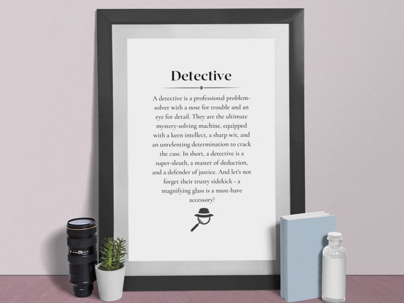 Detective Definition Printable Detective Gift Gift for a Detective ...