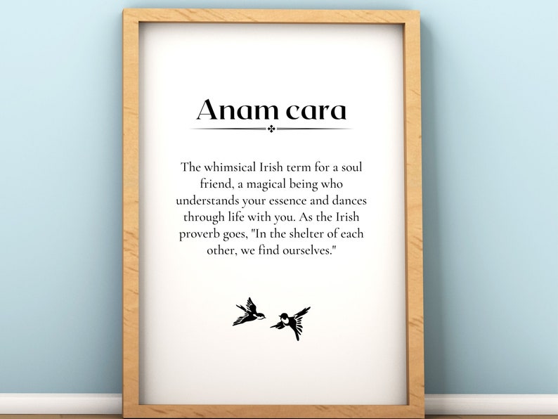 Anam Cara Definition Printable Wall Art Poster Gift Soul Friend Celtic Blessing Spiritual Art ...