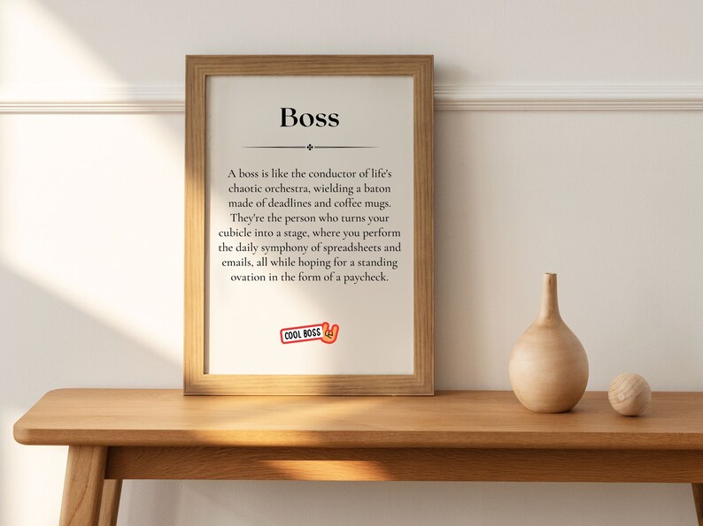 Elegant Boss Definition Print - Thoughtful Gift for Leaders | Digital ...