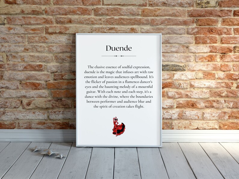 Duende Dance Definition Printable Wall Art, Spanish Dance Decor Digital ...