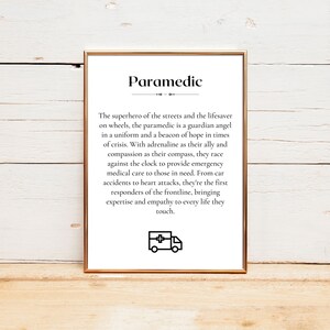 Paramedic Definition Digital Download | EMS Decor | Instant Wall Art ...