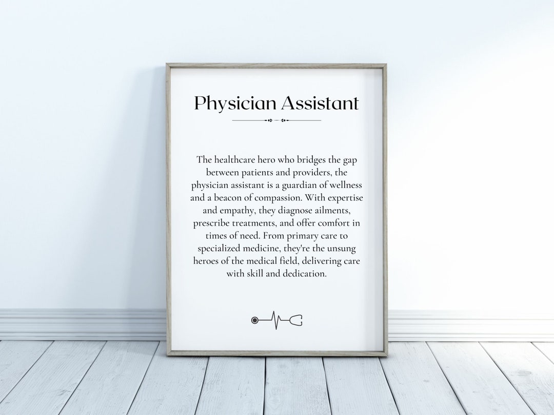 Physician Assistant Definition Printable Wall Art, Medical Decor ...
