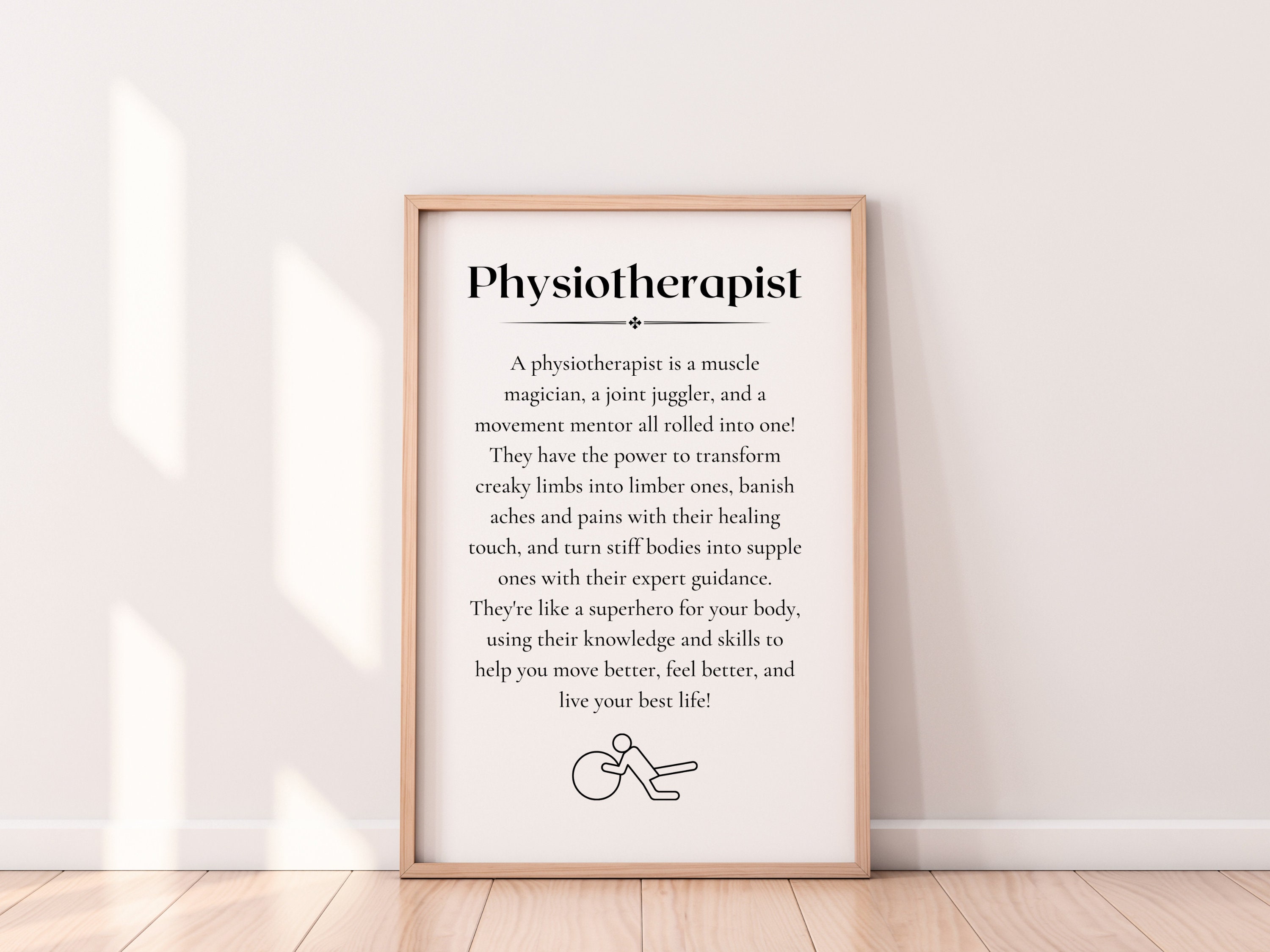 Physiotherapist Definition Printable Physiotherapist Gift Gift for ...