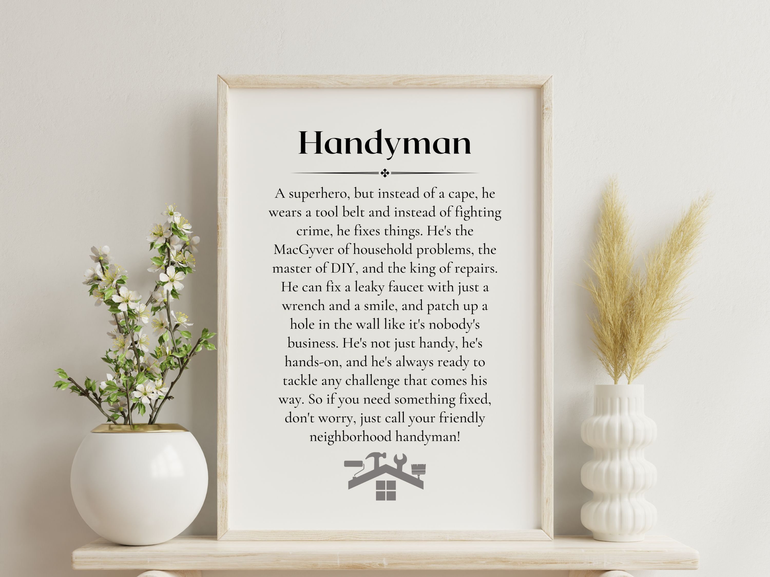 Handyman Definition Printable | Gift for DIY Enthusiast | Home Repair ...