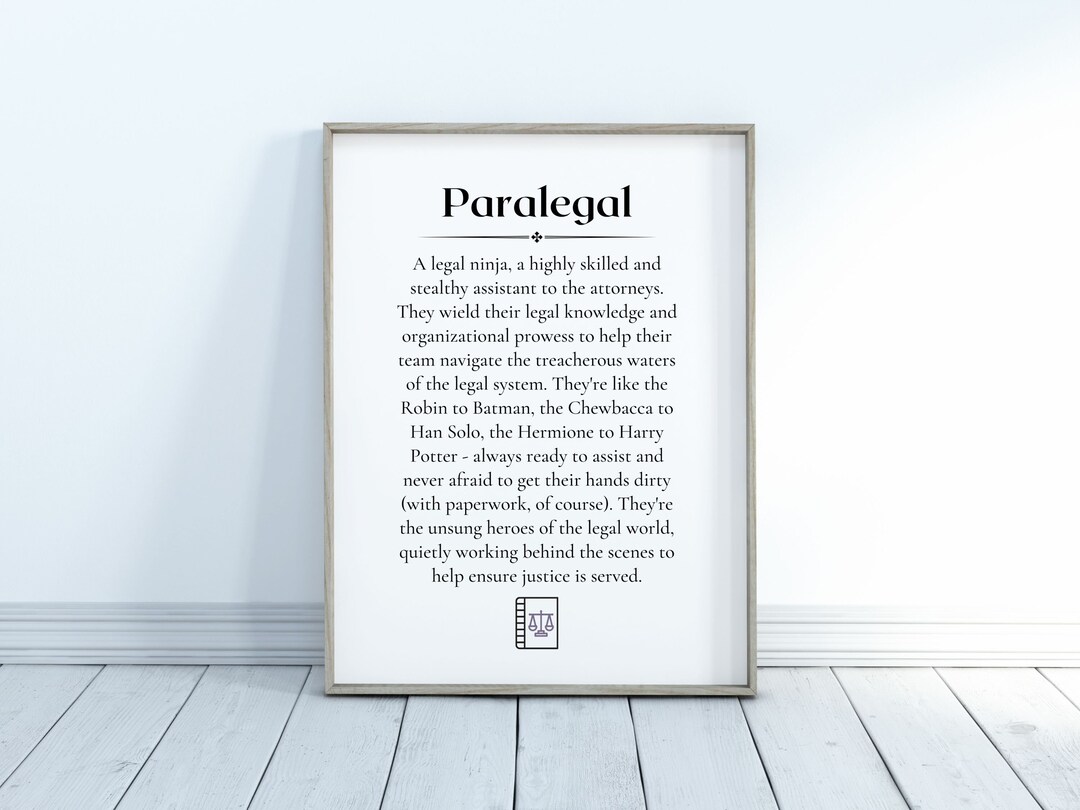 Paralegal Definition Printable | Gift Poster & Wall Art | Legal ...