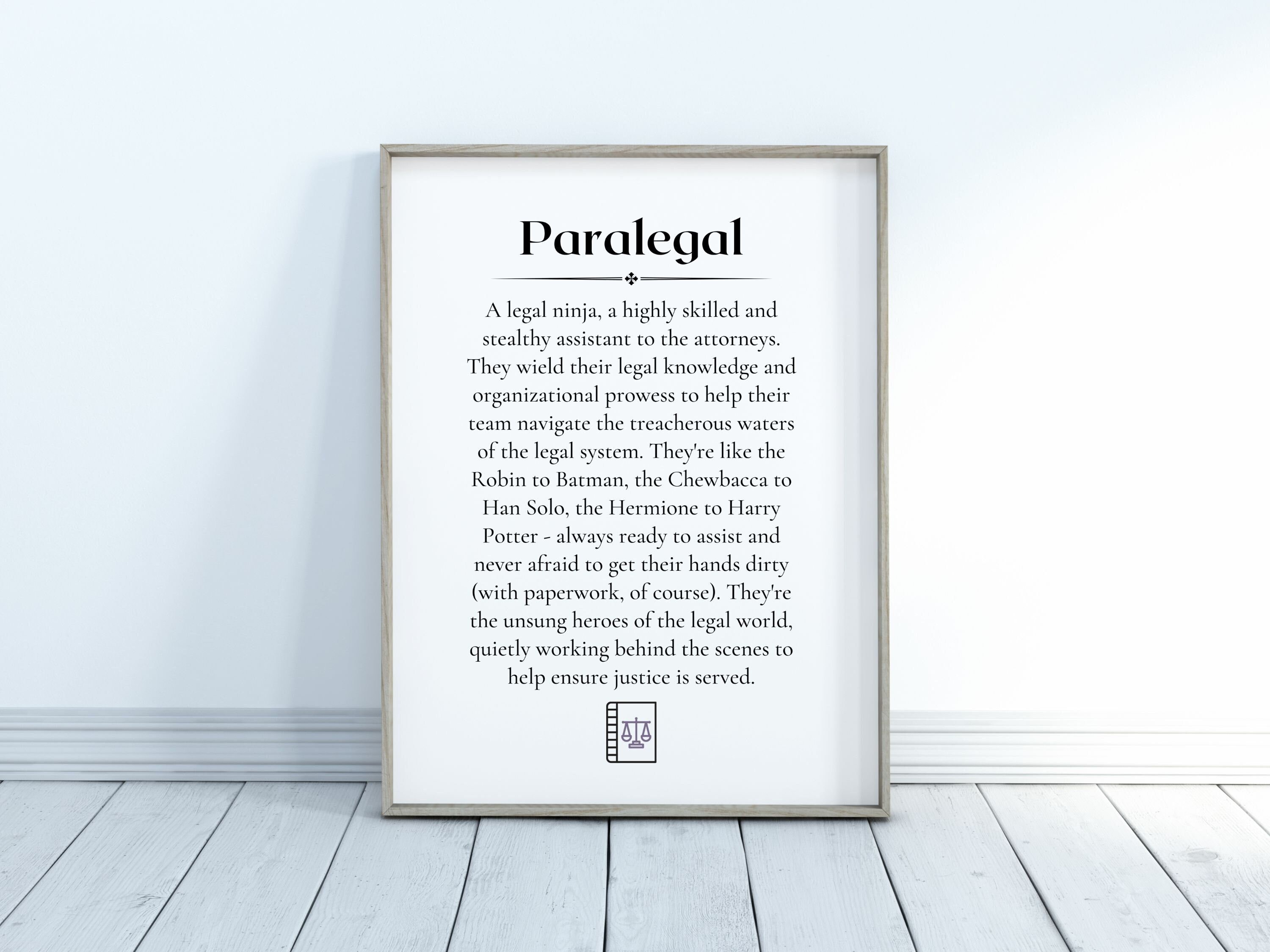 Paralegal Definition Printable | Gift Poster & Wall Art | Legal ...