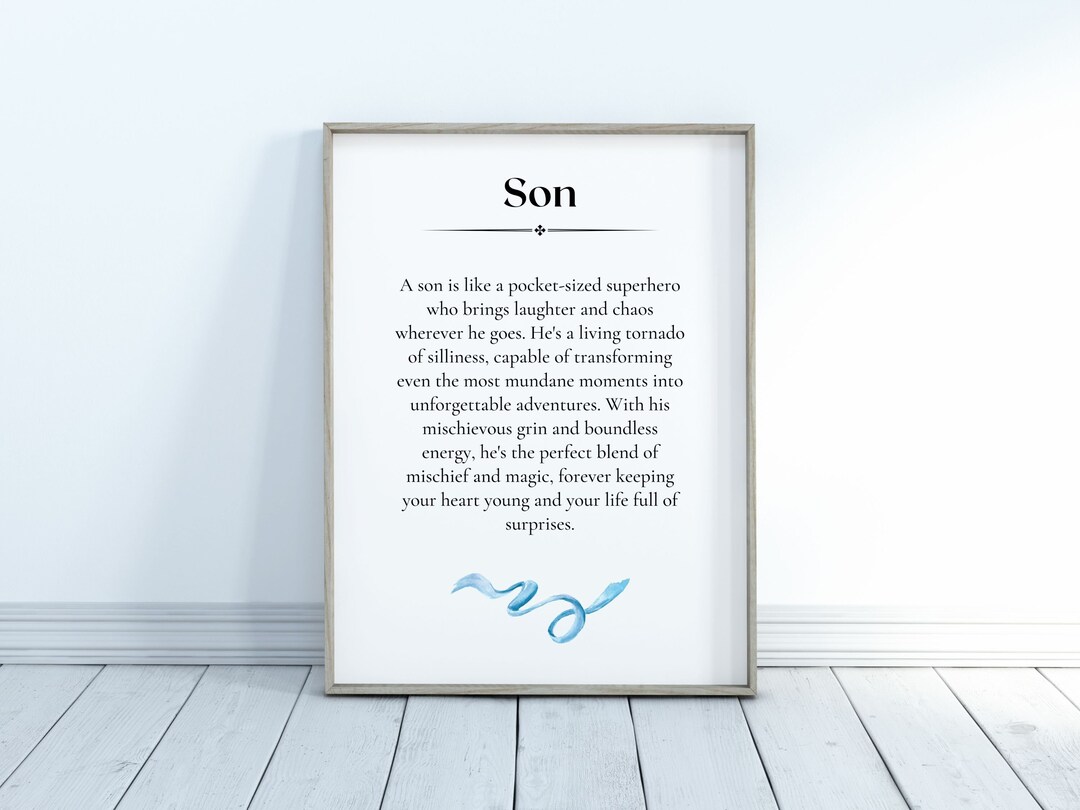 Son Definition Printable | Gift for Son | Son Quote | Nursery Decor ...