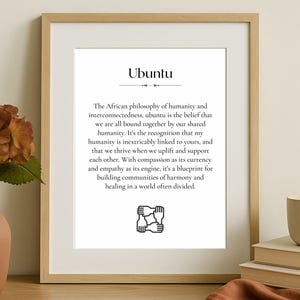 Ubuntu Definition Wall Art, African Philosophy Printable ...