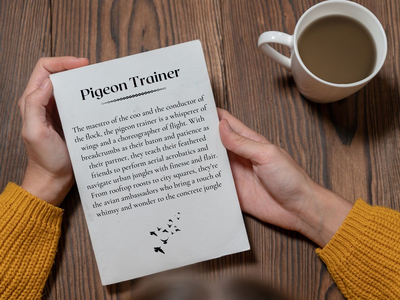 Pigeon Trainer Definition Digital Download | Bird Enthusiast Decor ...