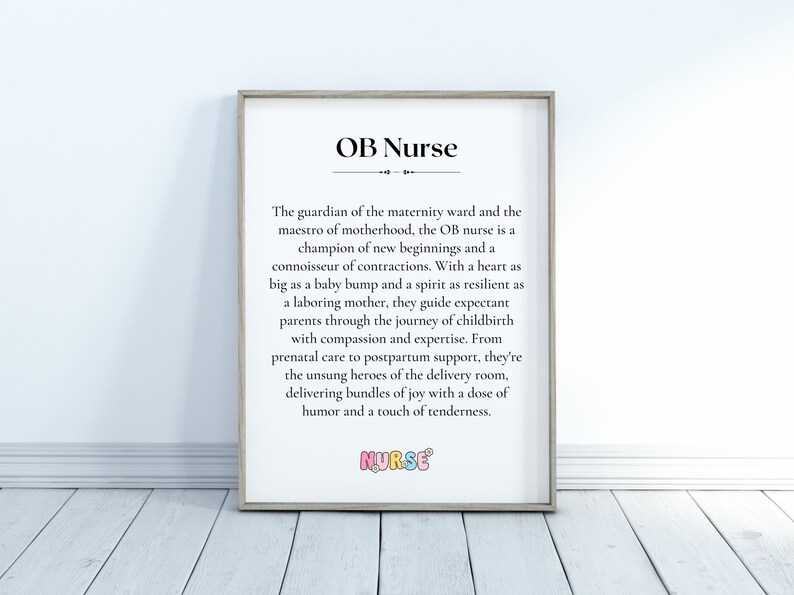 OB Nurse Definition Digital Download | Labor and Delivery Decor ...