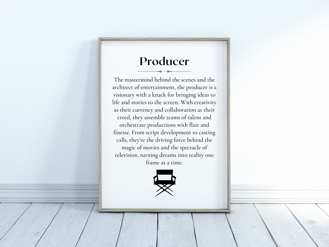 Producer Definition Printable, Film Industry Gift, Office Decor ...