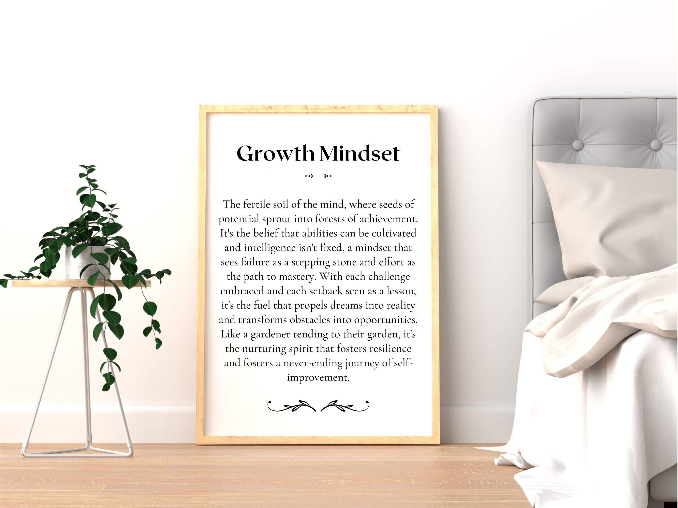 Growth Mindset Definition Printable Inspiring Typography Wall Art for ...