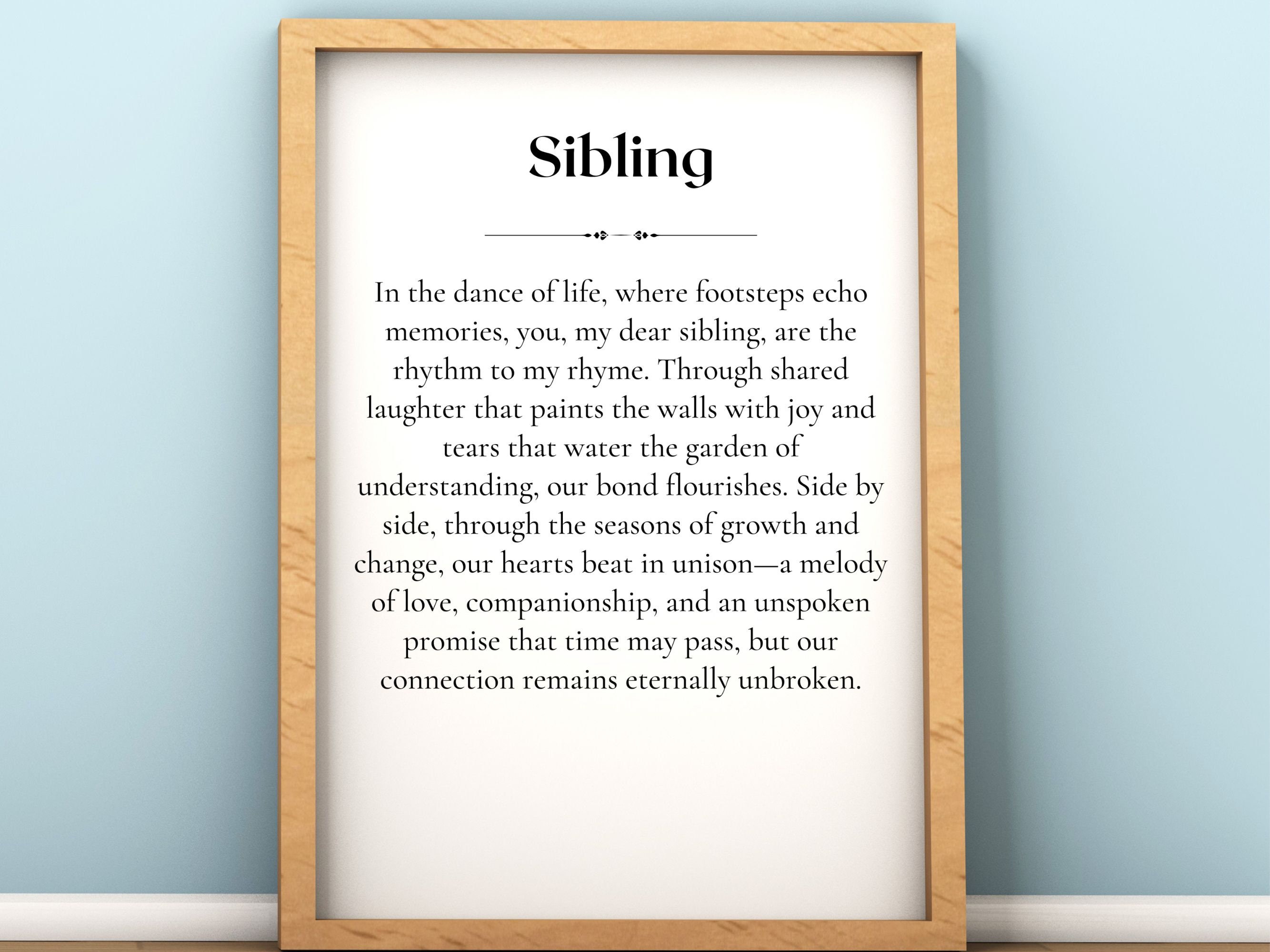 Sibling Definition Printable Art | Digital Download for Strengthening ...