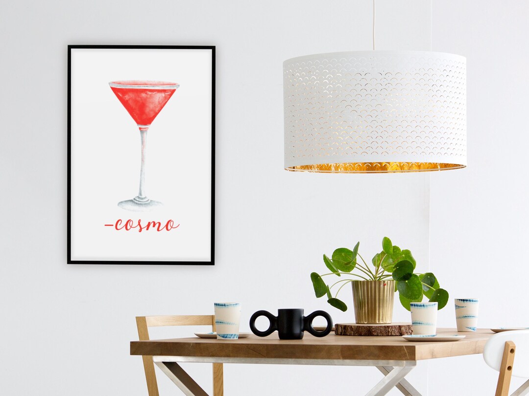 Cosmo Printable | Cosmopolitan Drink Digital Art | Bar Printable | Bar ...