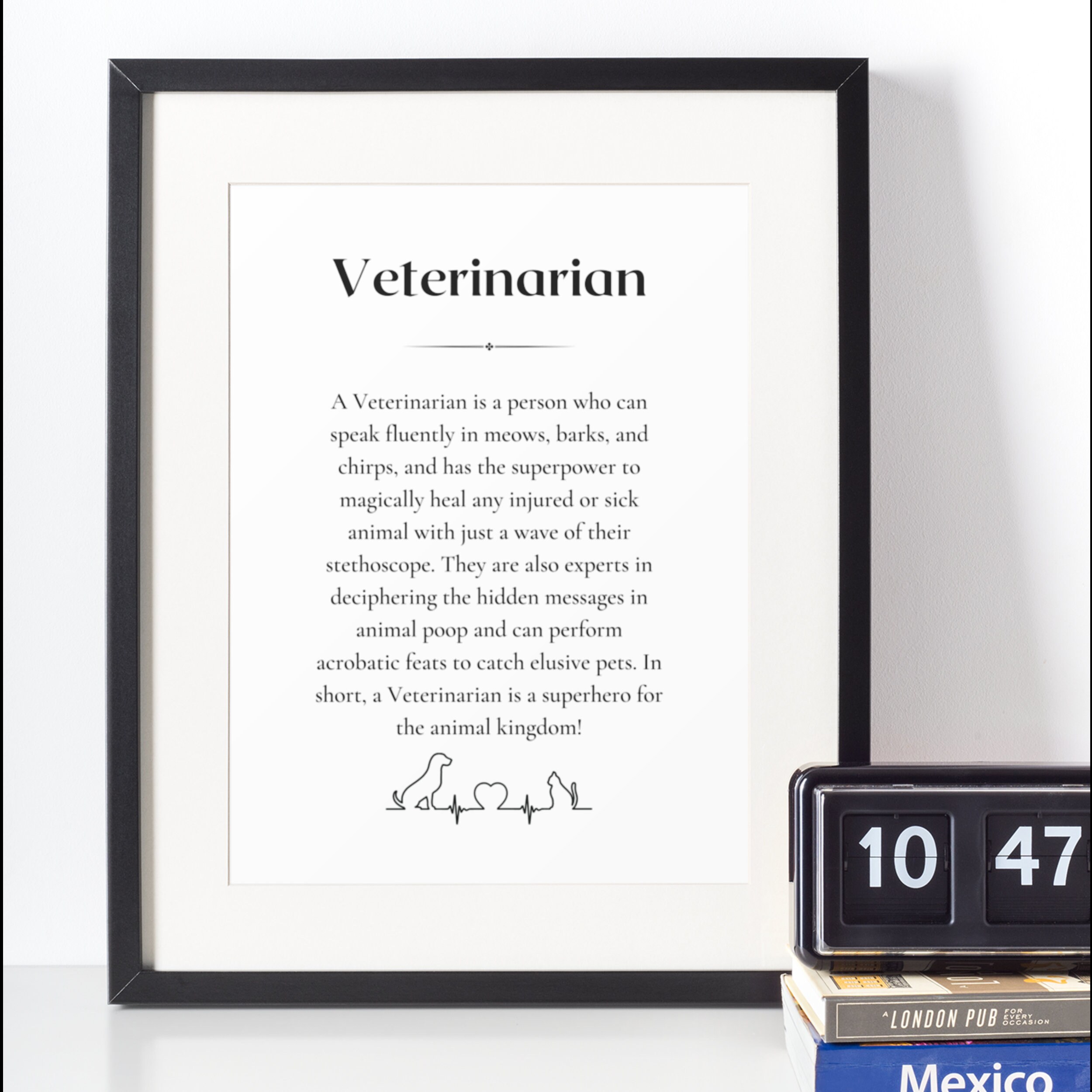 Veterinarian Definition Printable | Vet Thank You Gift | Vet Gift | Pet ...