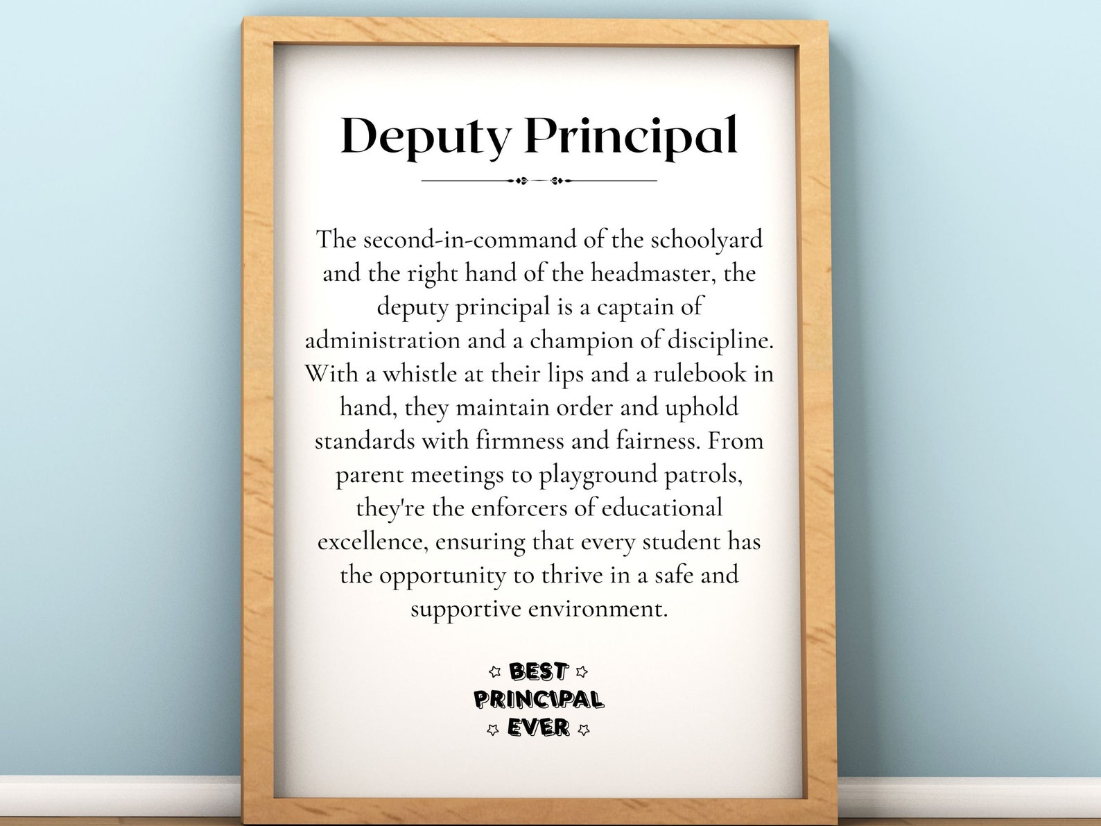 Deputy Principal Digital Download | School Leader Decor | Instant Wall ...
