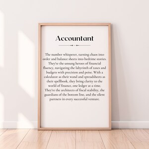 Accountant Definition Printable Wall Art - Office Decor Gift for ...