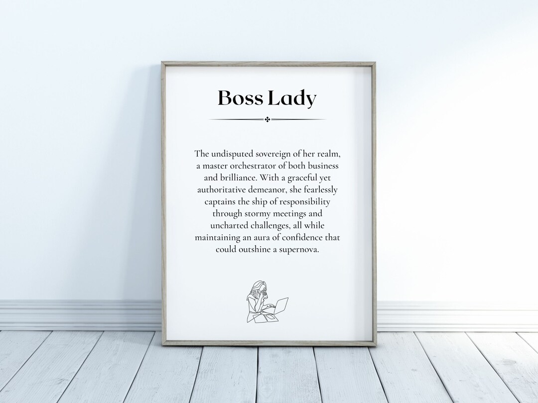 Boss Lady Definition Printable | Empowering Wall Art | Great Gift Idea ...