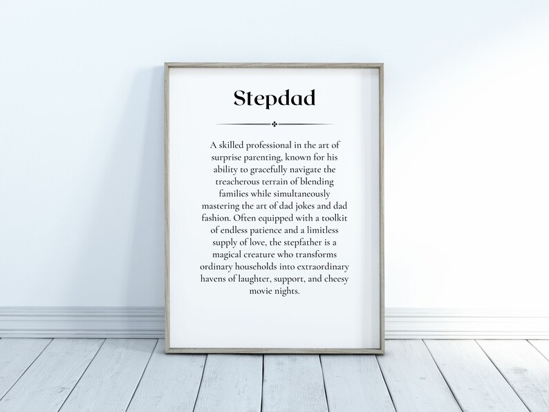 Stepdad Definition Printable | Stepfather Poster | Dad Appreciation ...