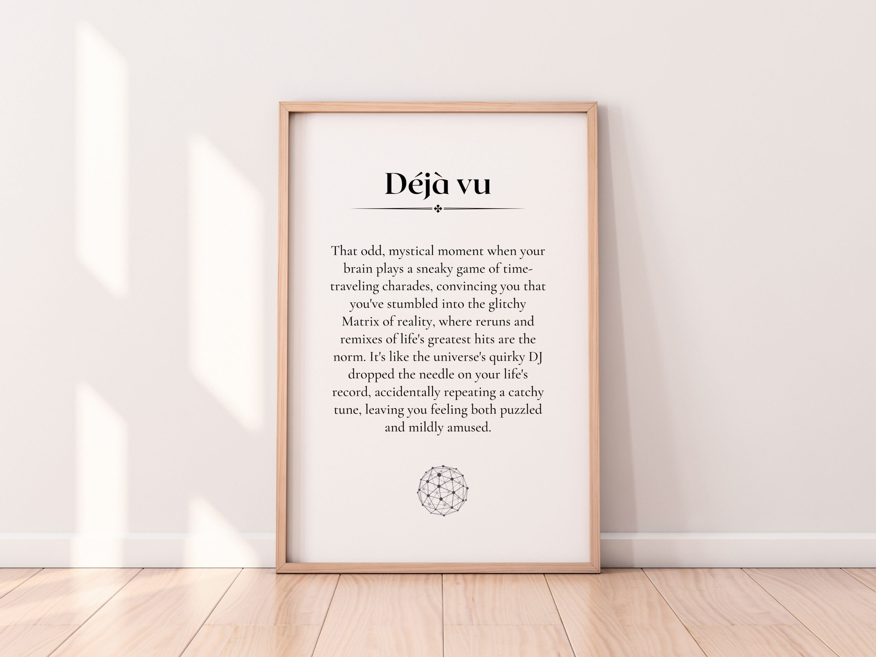 Déjà Vu - Printable Definition Poster | Wall Art Gift | Artistic Décor ...